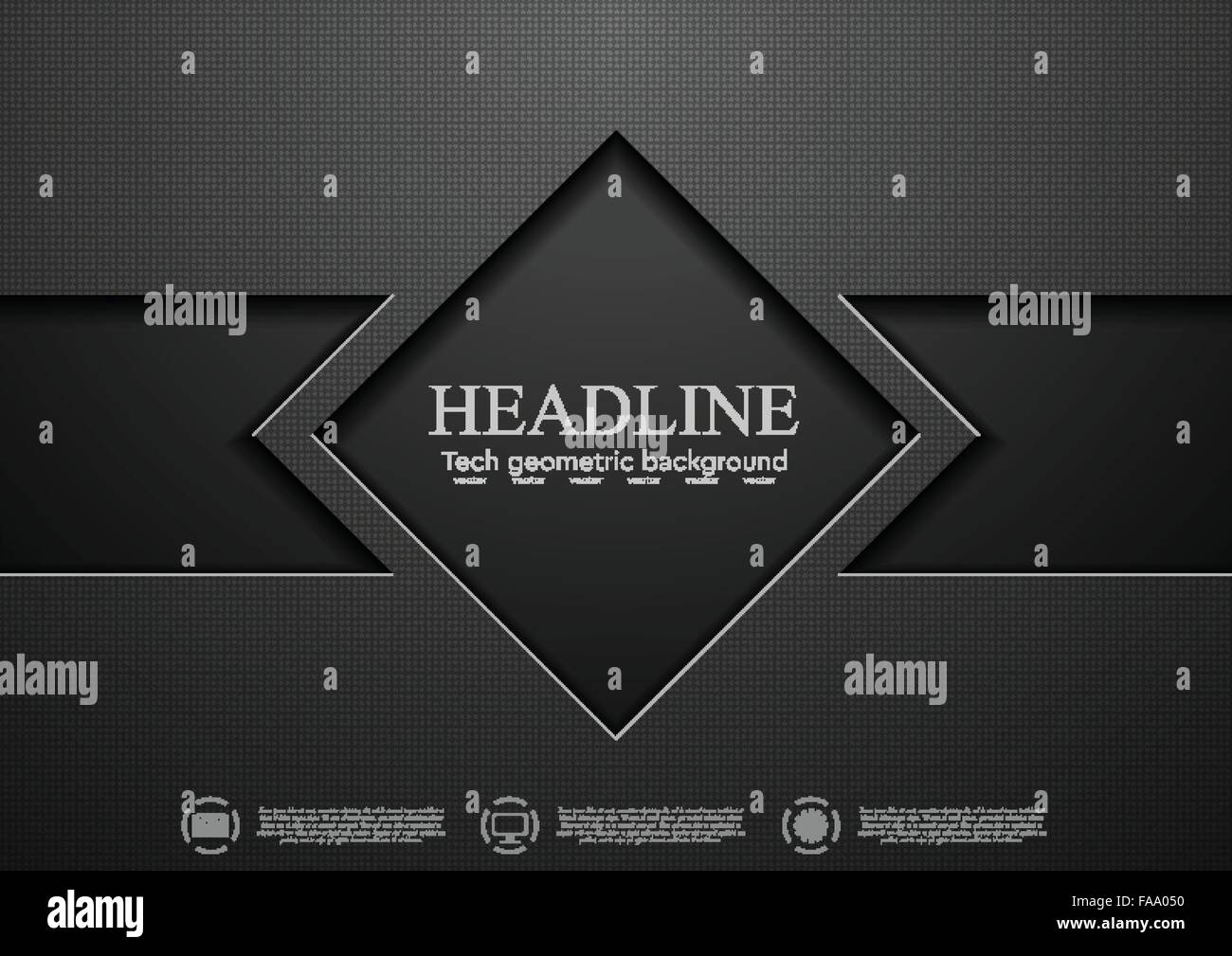 Tech black concept corporate abstract design. Vector background Stock ...