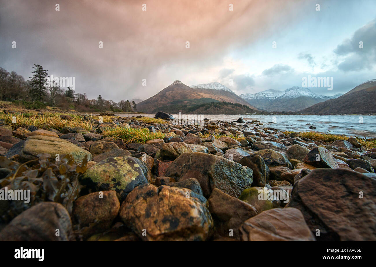 The beach at Loch Leven in North Ballachulish in Scotland, UK Stock ...