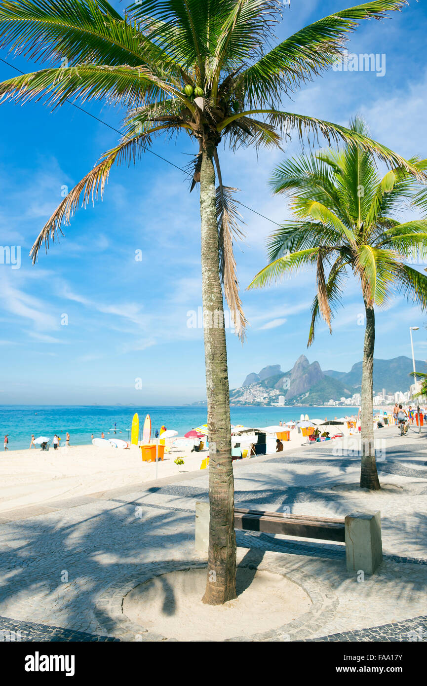 Arpoador Ipanema Beach Rio de Janeiro view of Two Brothers Mountain ...