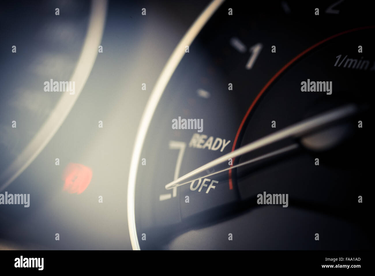 Detail of a tachometer in a car Stock Photo - Alamy