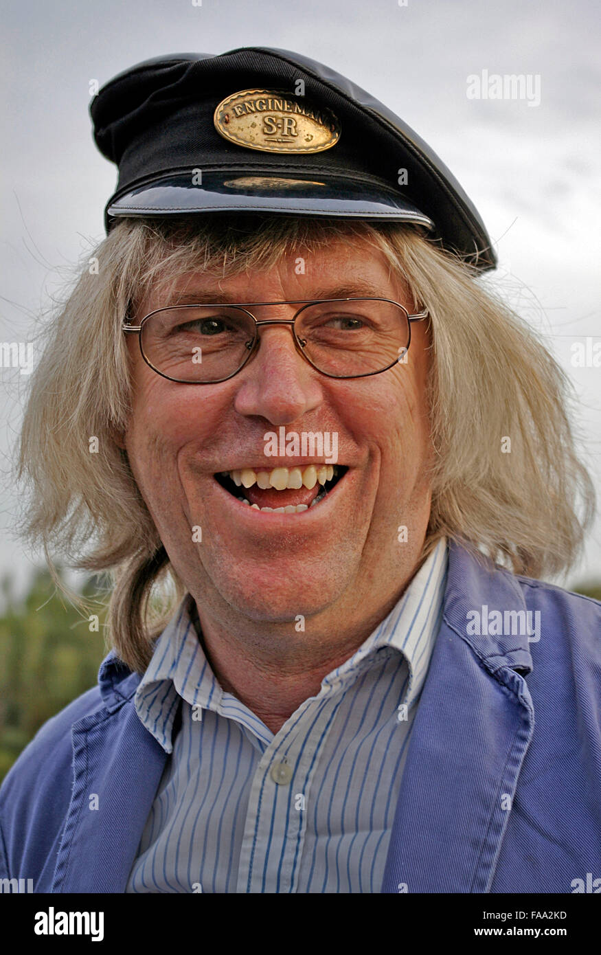 Steam engine driver Stock Photo - Alamy