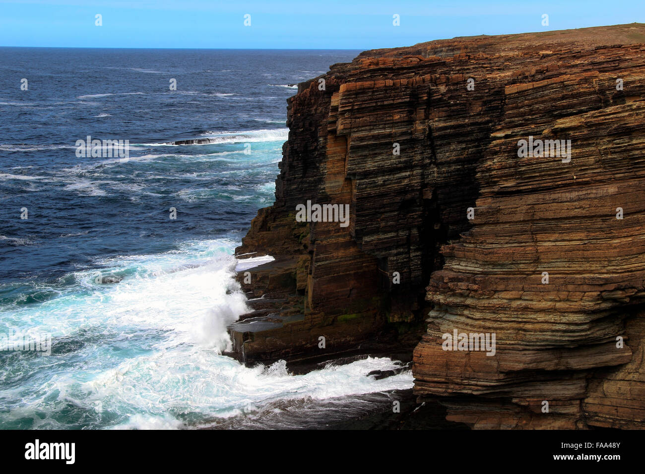 Dramatic cliffs at Yesnaby West Mainland Orkney Islands Scotland UK ...