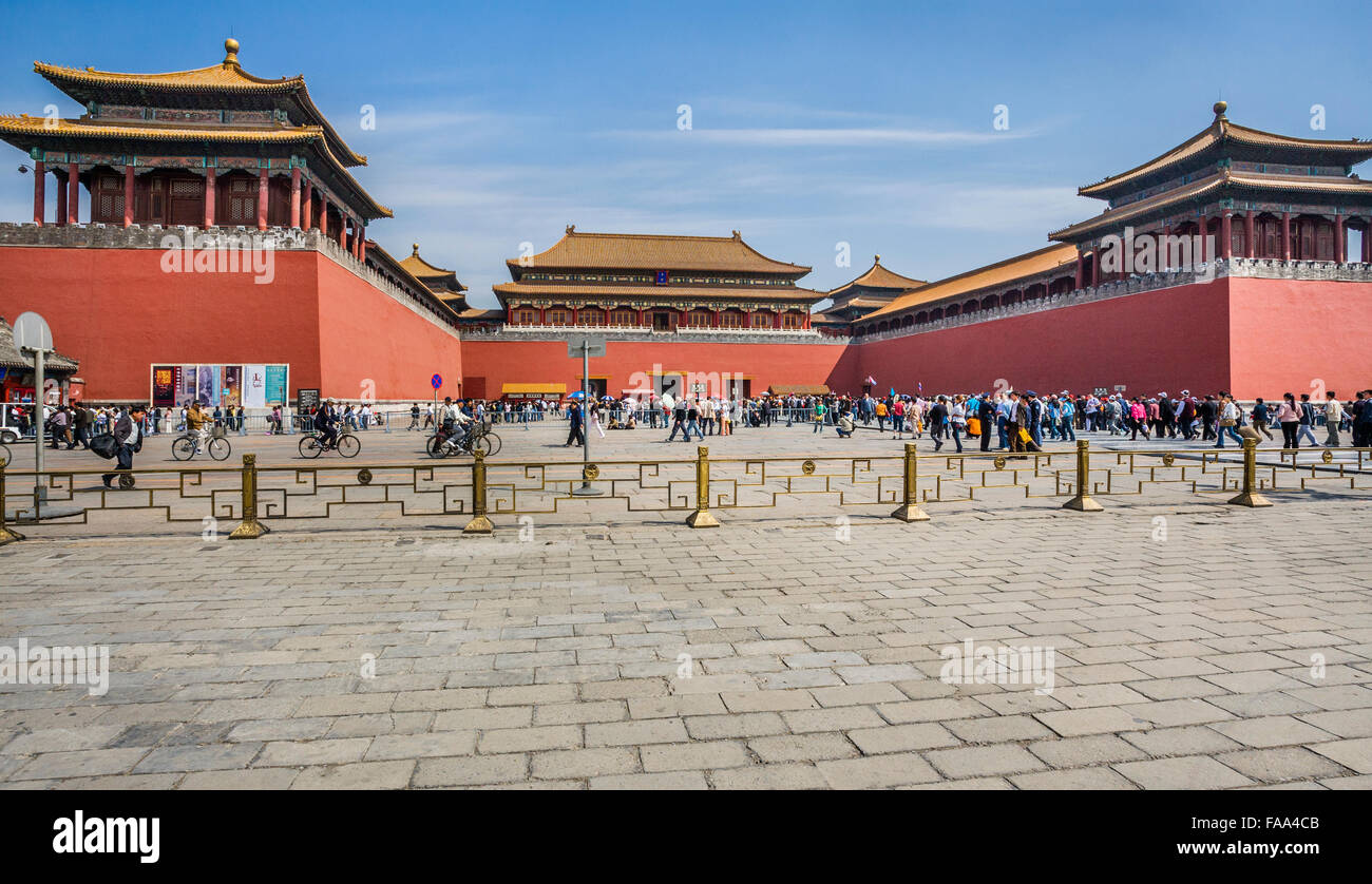 China, Beijing, The Forbidden City, Wumen, the Meridian Gate Stock ...