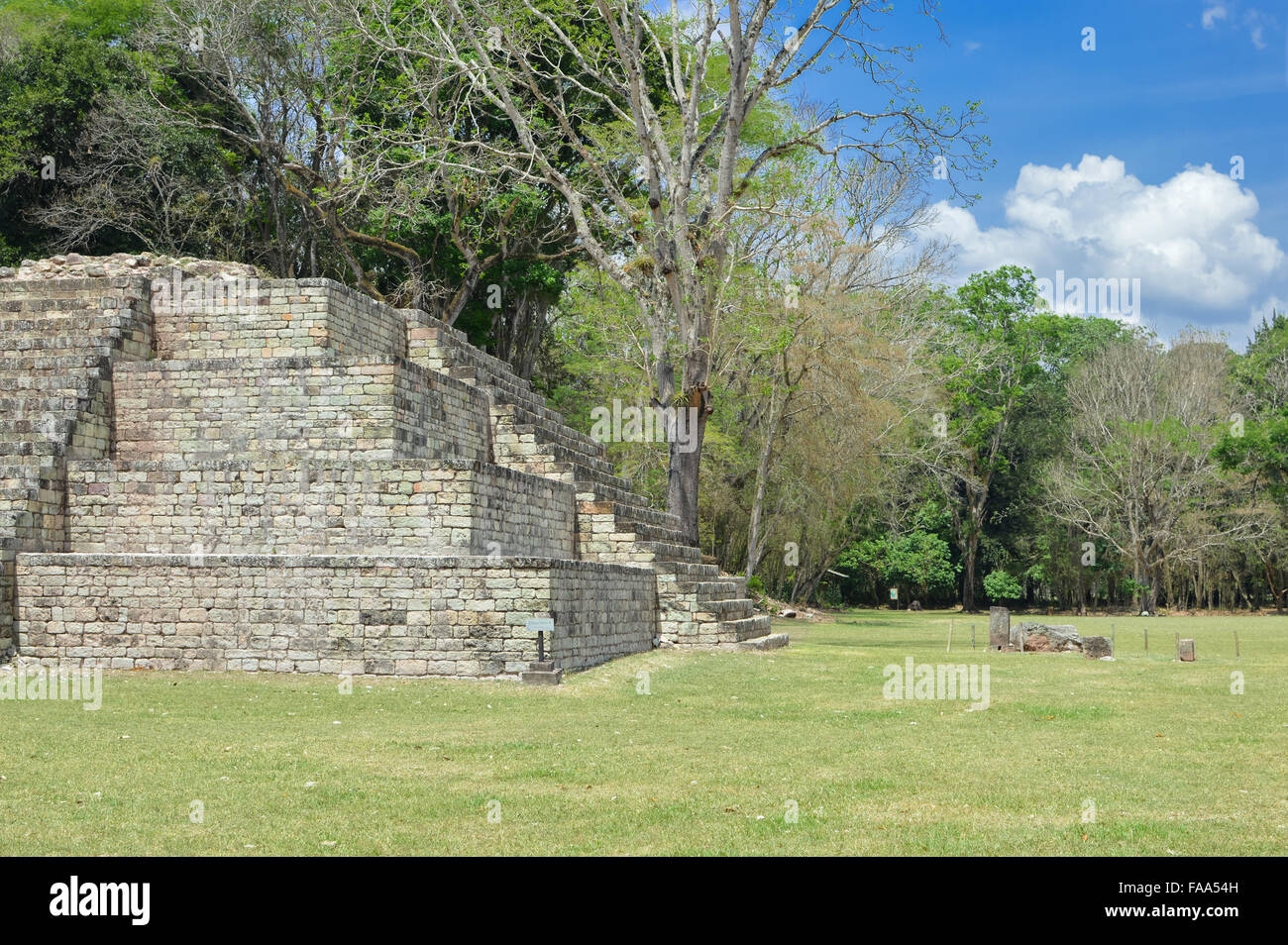Structure 4 at the Great Plaza of Copan archaeological site in Honduras ...