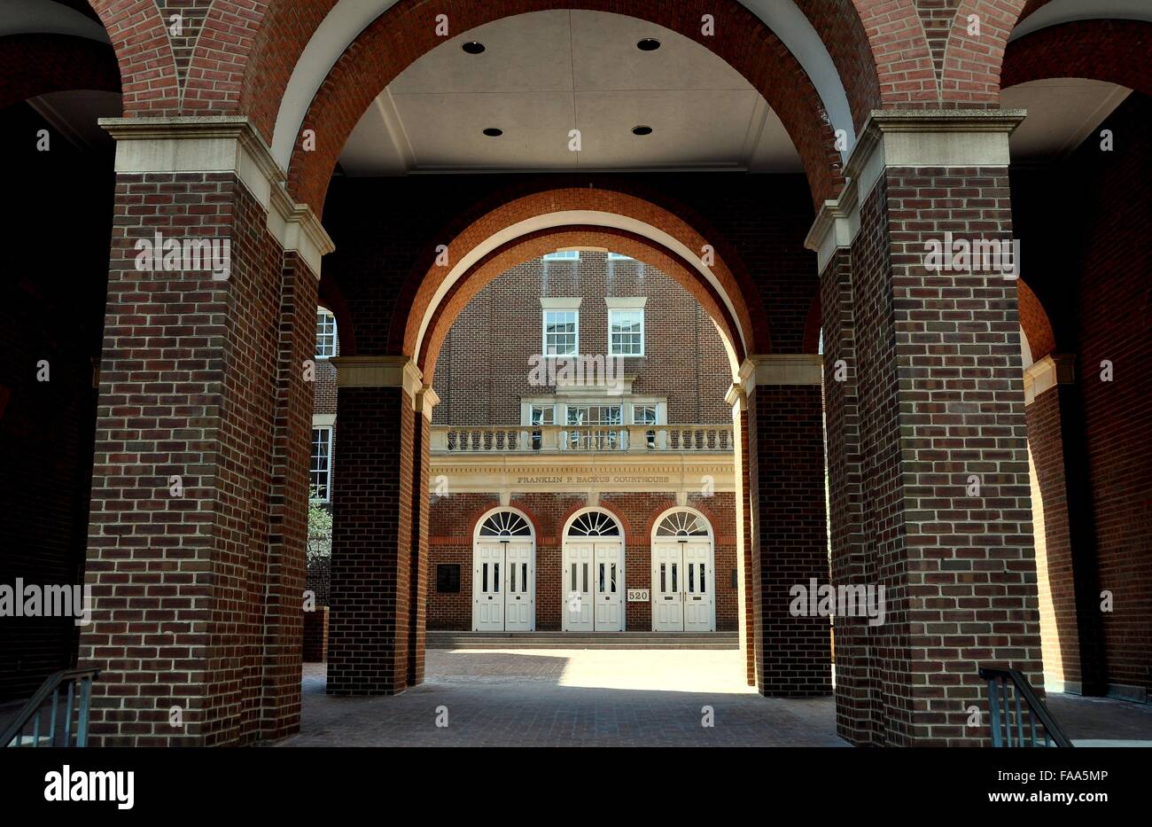 Alexandria, Virginia: Brick courtyard with arcades at the Franklin P ...