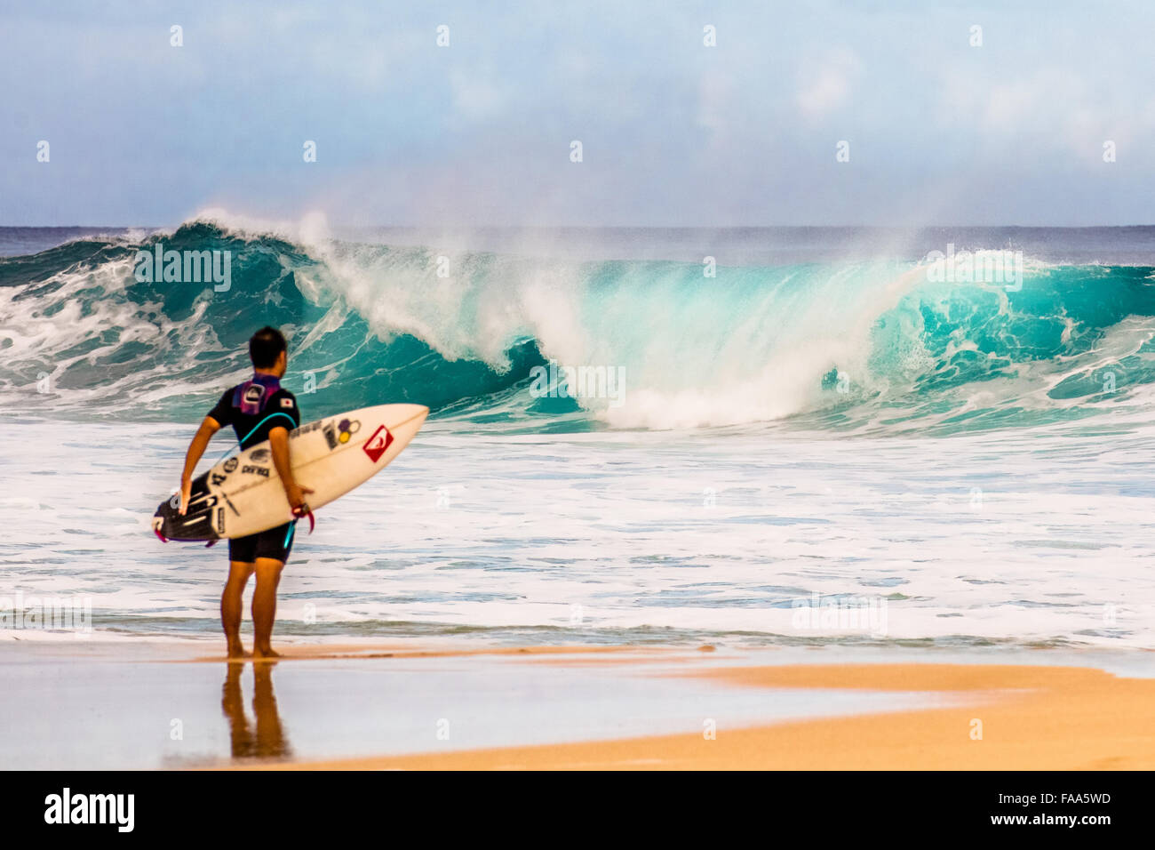 Surfing Pipeline in Hawaii Stock Photo - Alamy