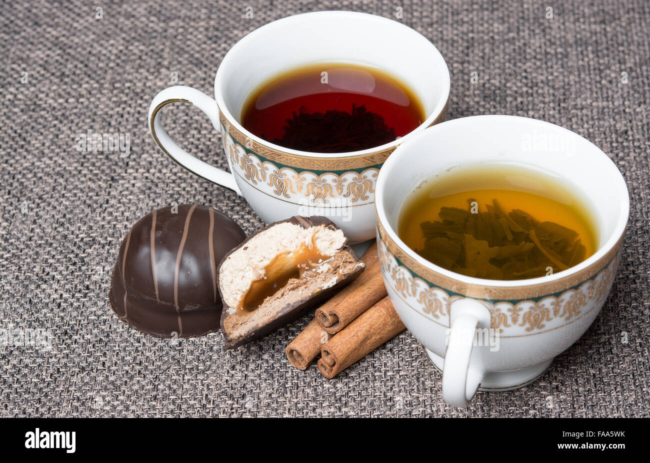 beautiful arrangement of hot fragrant tea Stock Photo - Alamy