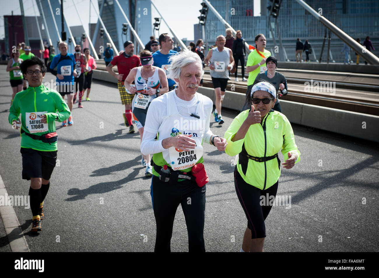 Rotterdam, The Netherlands. 04th Apr, 2015. Participants run on the ...