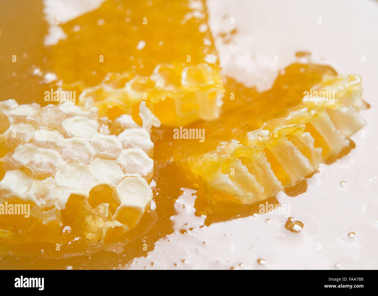 Golden honey closeup Stock Photo - Alamy