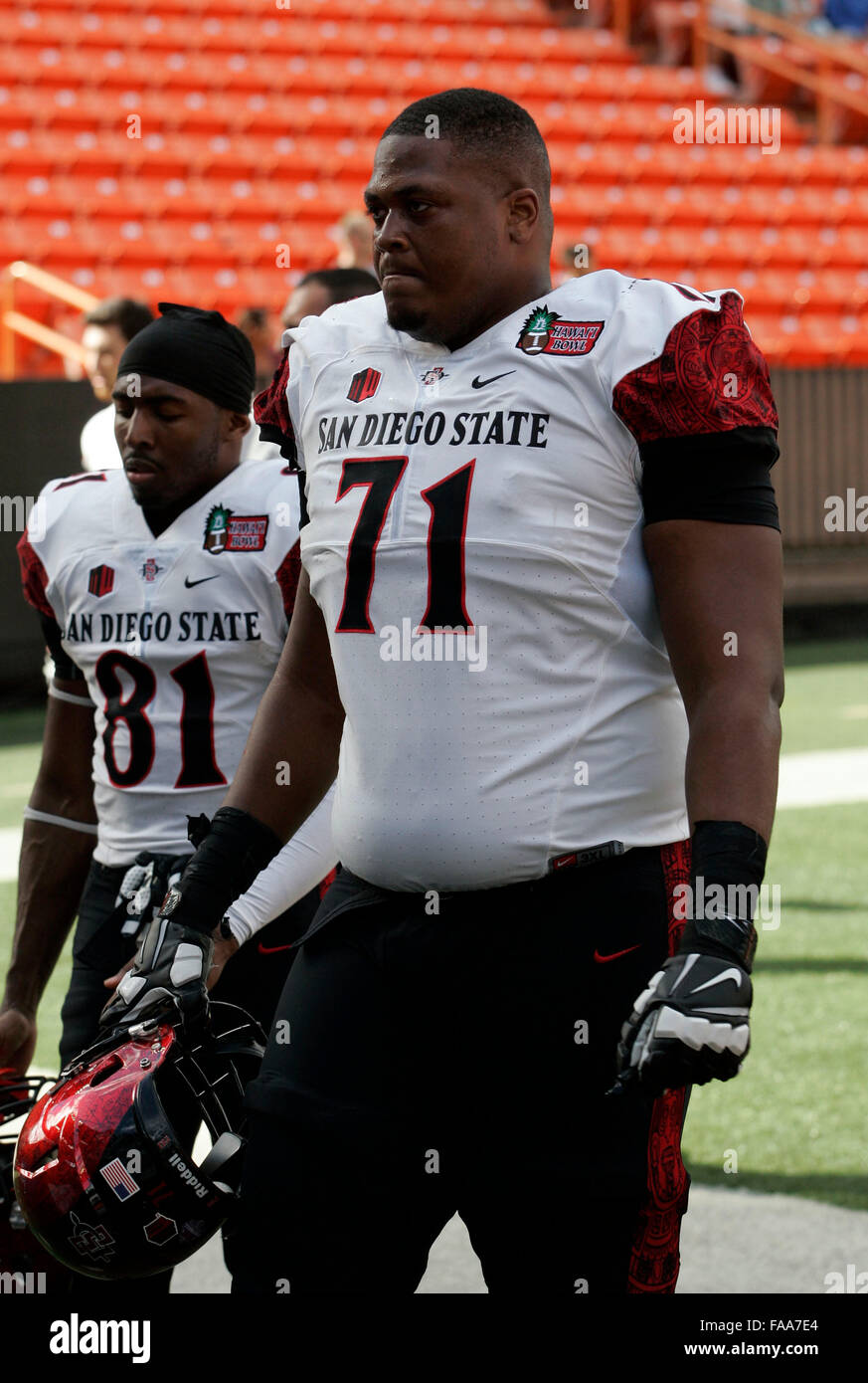 Honolulu, HI, USA. 24th Dec, 2015. San Diego State Aztecs offensive ...
