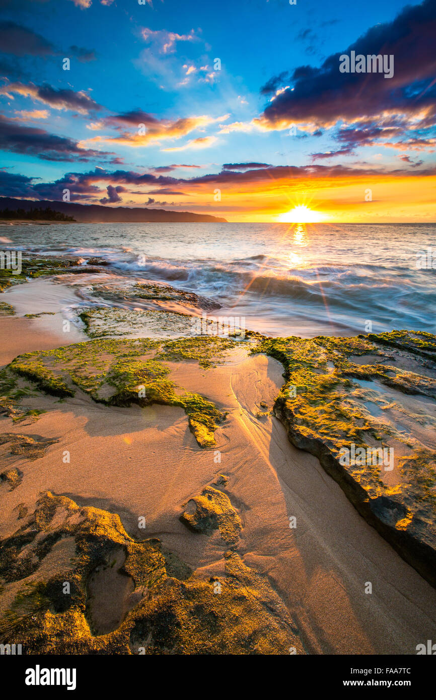 Beautiful golden hour colors of Hawaii Stock Photo - Alamy