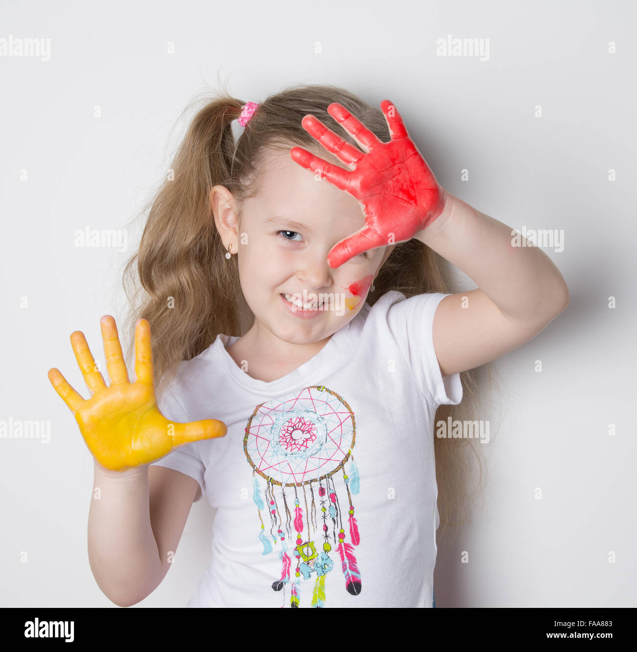 nice girl smile and play Stock Photo - Alamy