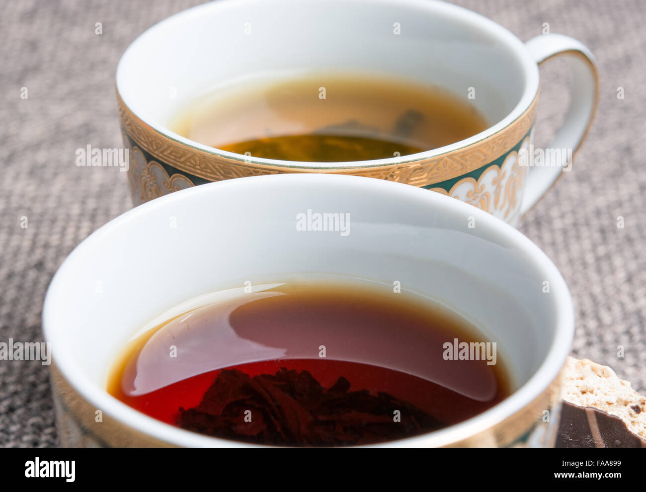 two cups of hot tea Stock Photo - Alamy