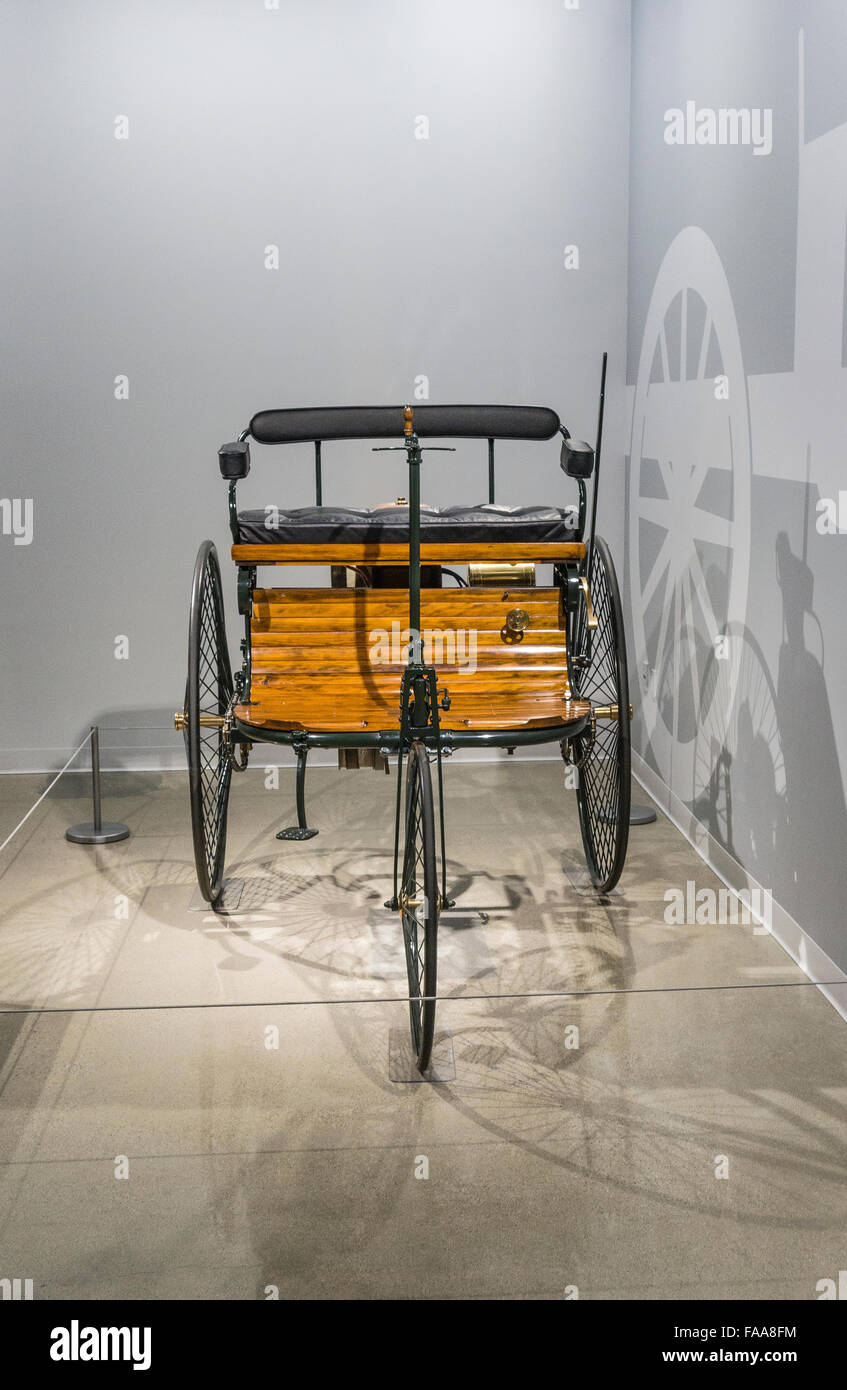 The 1886 Benz Patent-Motorwagen was the first practical car and is on ...