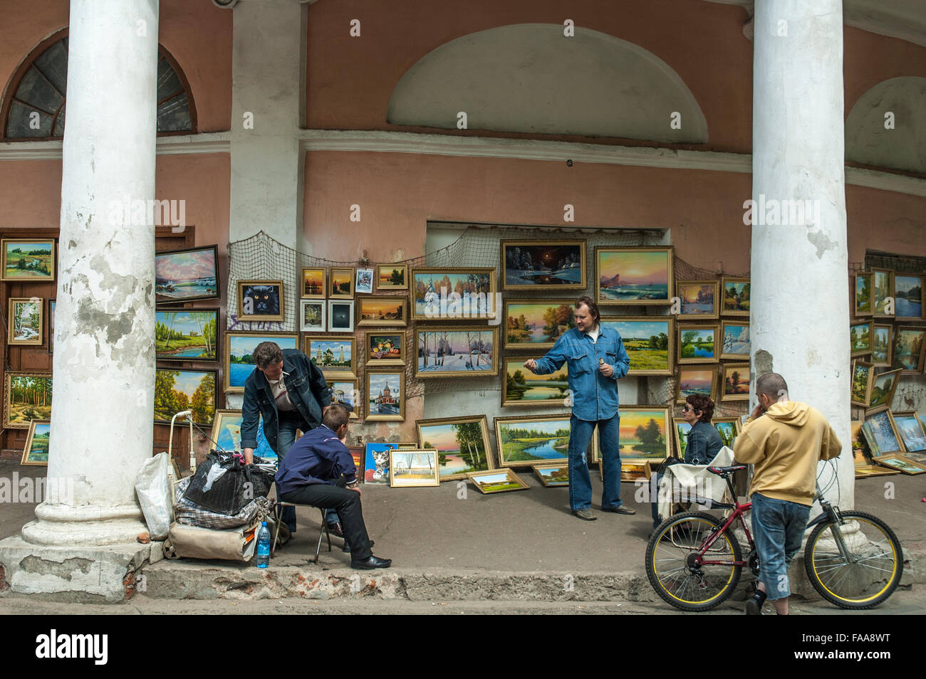 Art for sale outside the early 19th c. Trading Arcades on Torgovaya ...