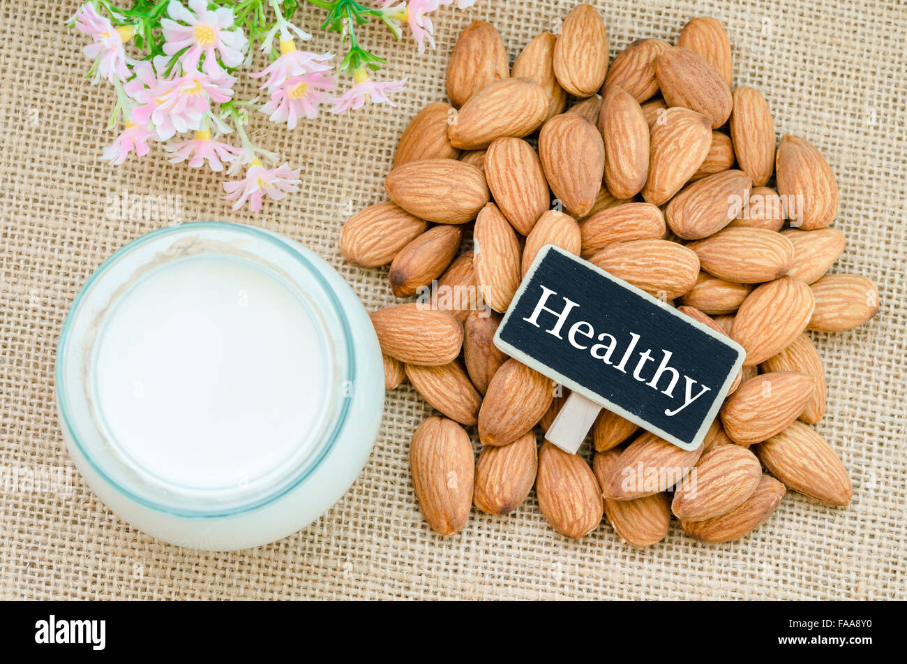 Almond milk background hi-res stock photography and images - Alamy
