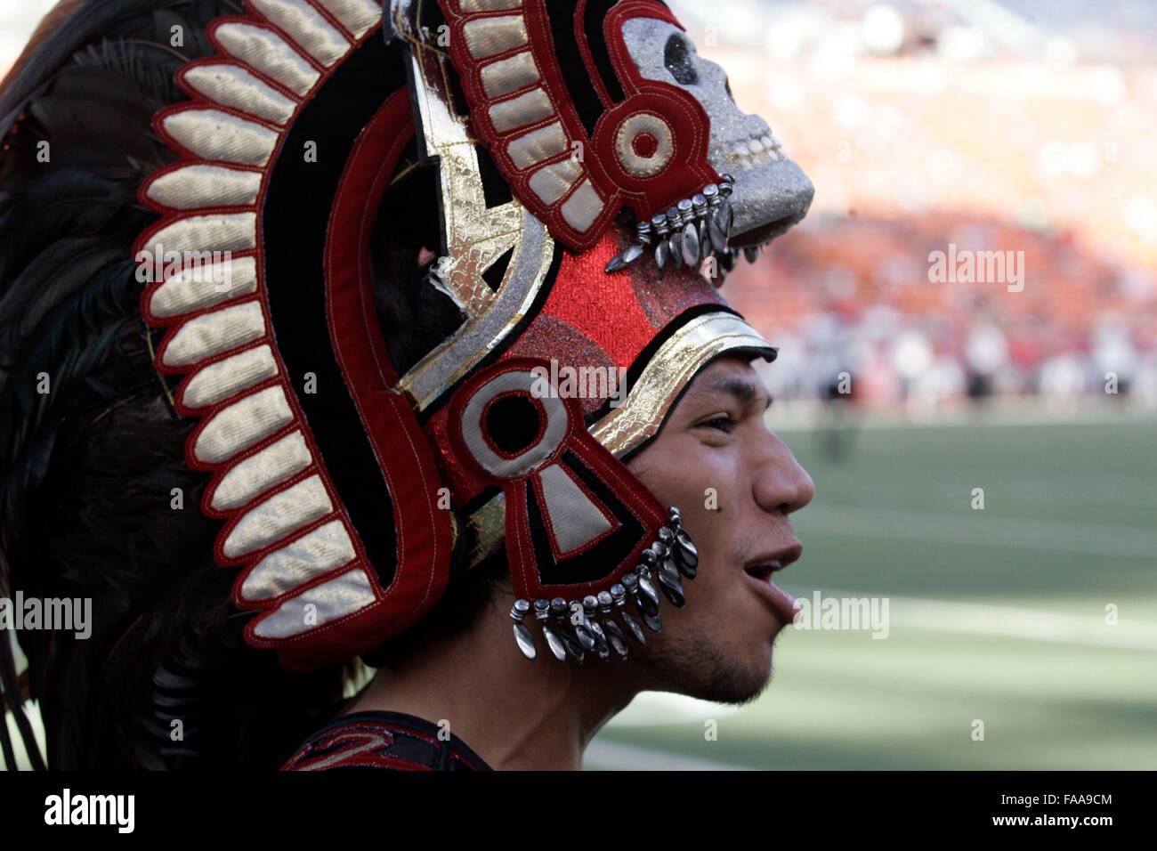 Honolulu, HI, USA. 24th Dec, 2015. The Aztec mascot during action ...