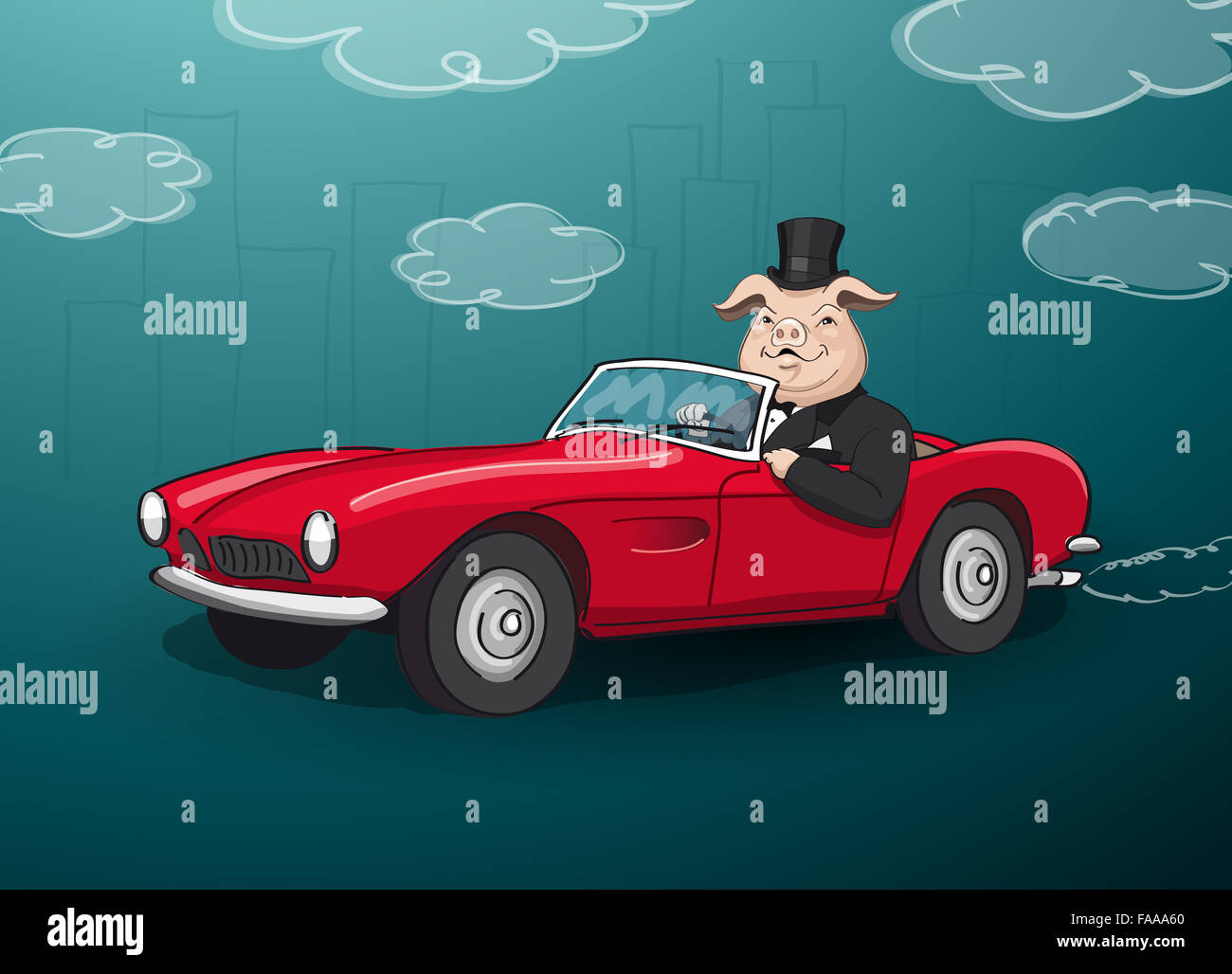 Pig driving car hi-res stock photography and images - Alamy