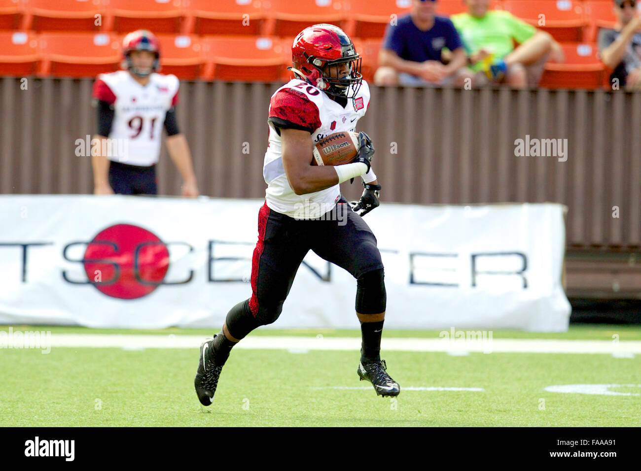 Honolulu, HI, USA. 24th Dec, 2015. San Diego State Aztecs running back ...