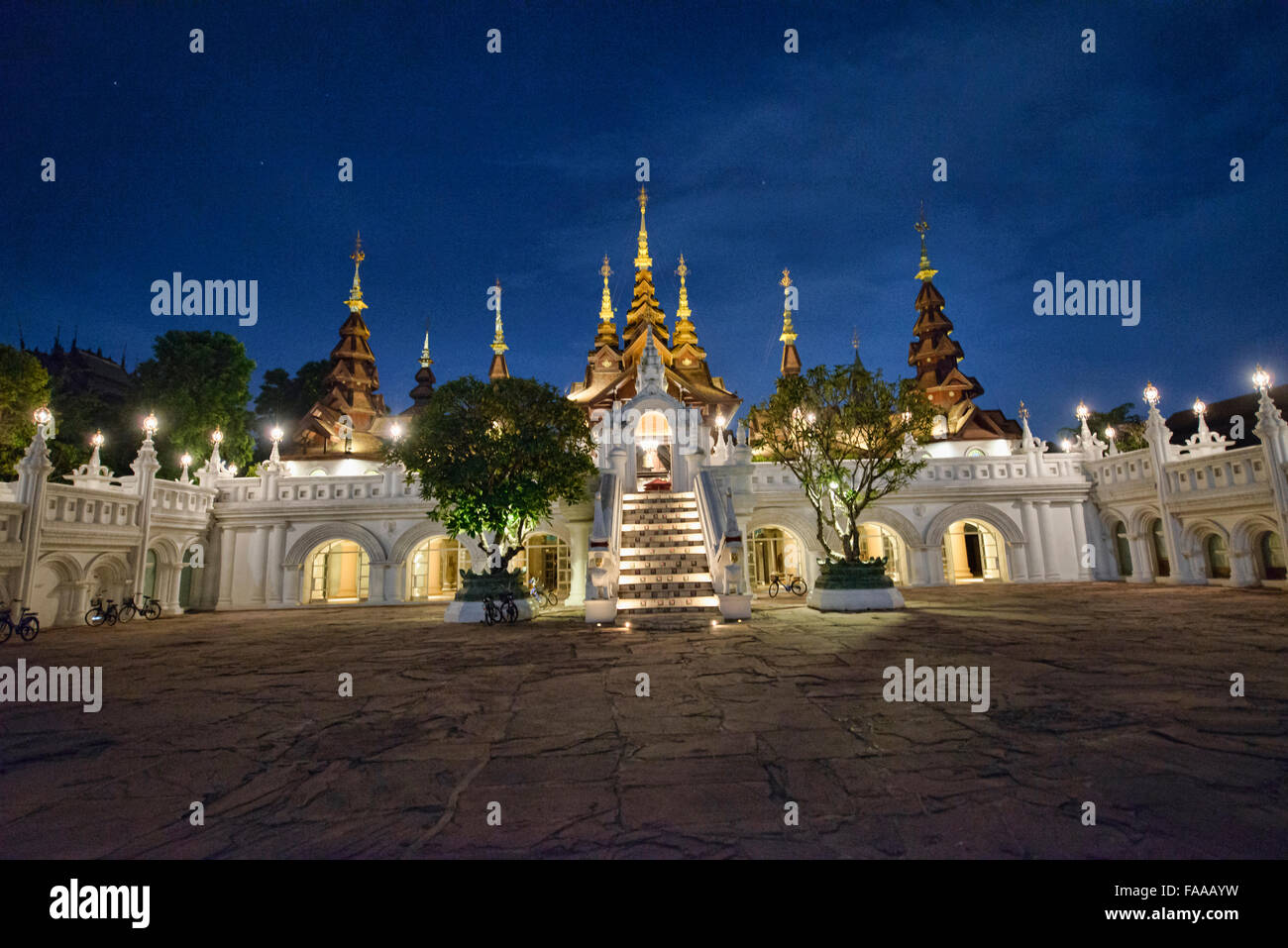 Night view of the opulent Dhara Dhevi resort, Chiang Mai, Thailand ...