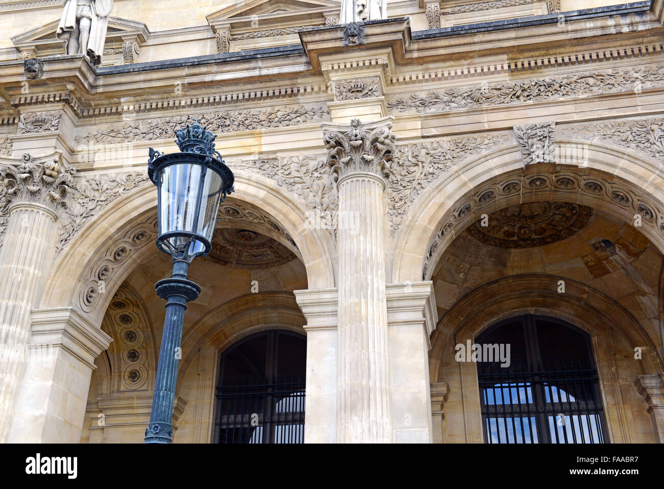 Architecture with columns and light post, Paris, France Stock Photo - Alamy