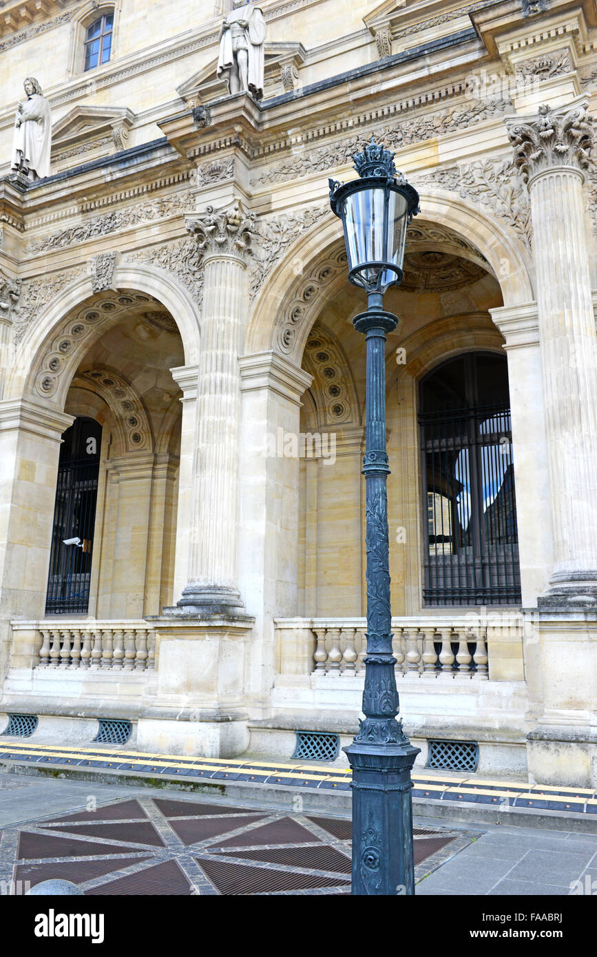 Architecture with columns and light post, Paris, France Stock Photo - Alamy