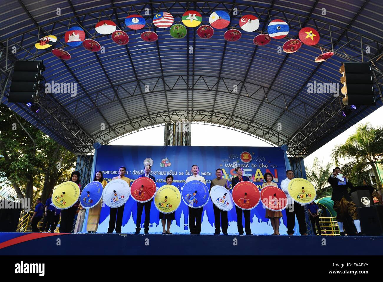 Bangkok. 24th Dec, 2015. Guests take part in the opening ceremony of ...