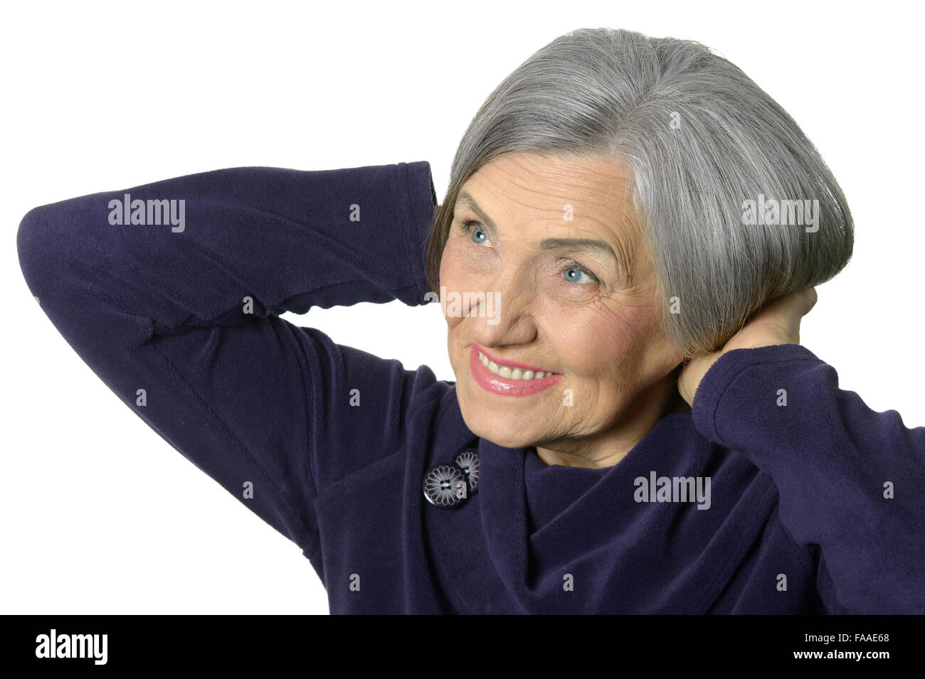 Portrait of a thinking elderly woman Stock Photo - Alamy