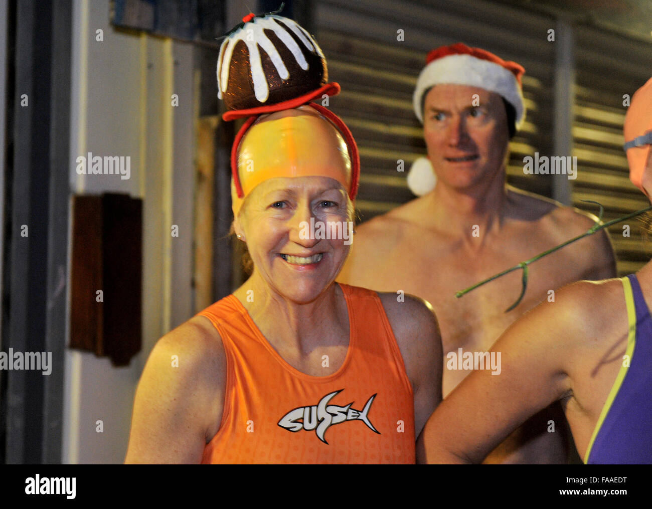 Brighton Sussex UK 25th December 2015 - Members of Brighton Swimming ...