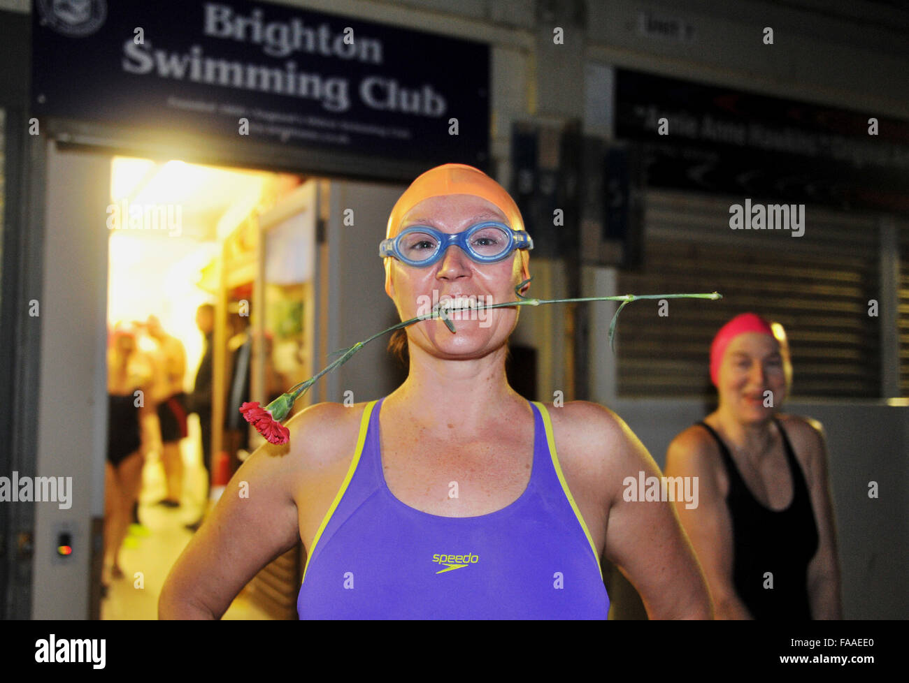 Brighton Sussex UK 25th December 2015 - Member of Brighton Swimming ...