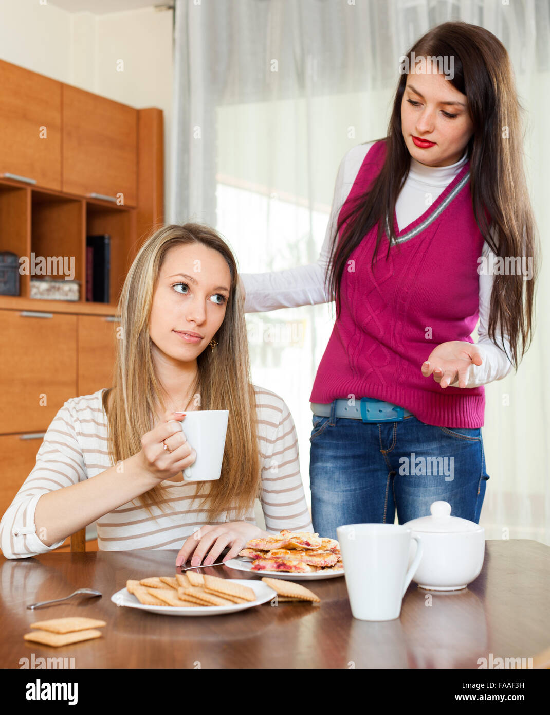 Two women chatting over tea hi-res stock photography and images - Alamy