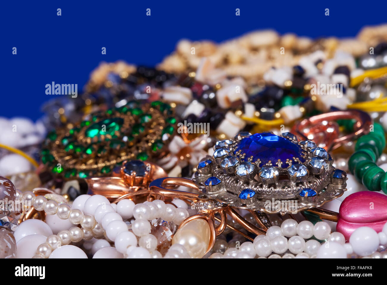Close up of many differently jewellery background Stock Photo - Alamy
