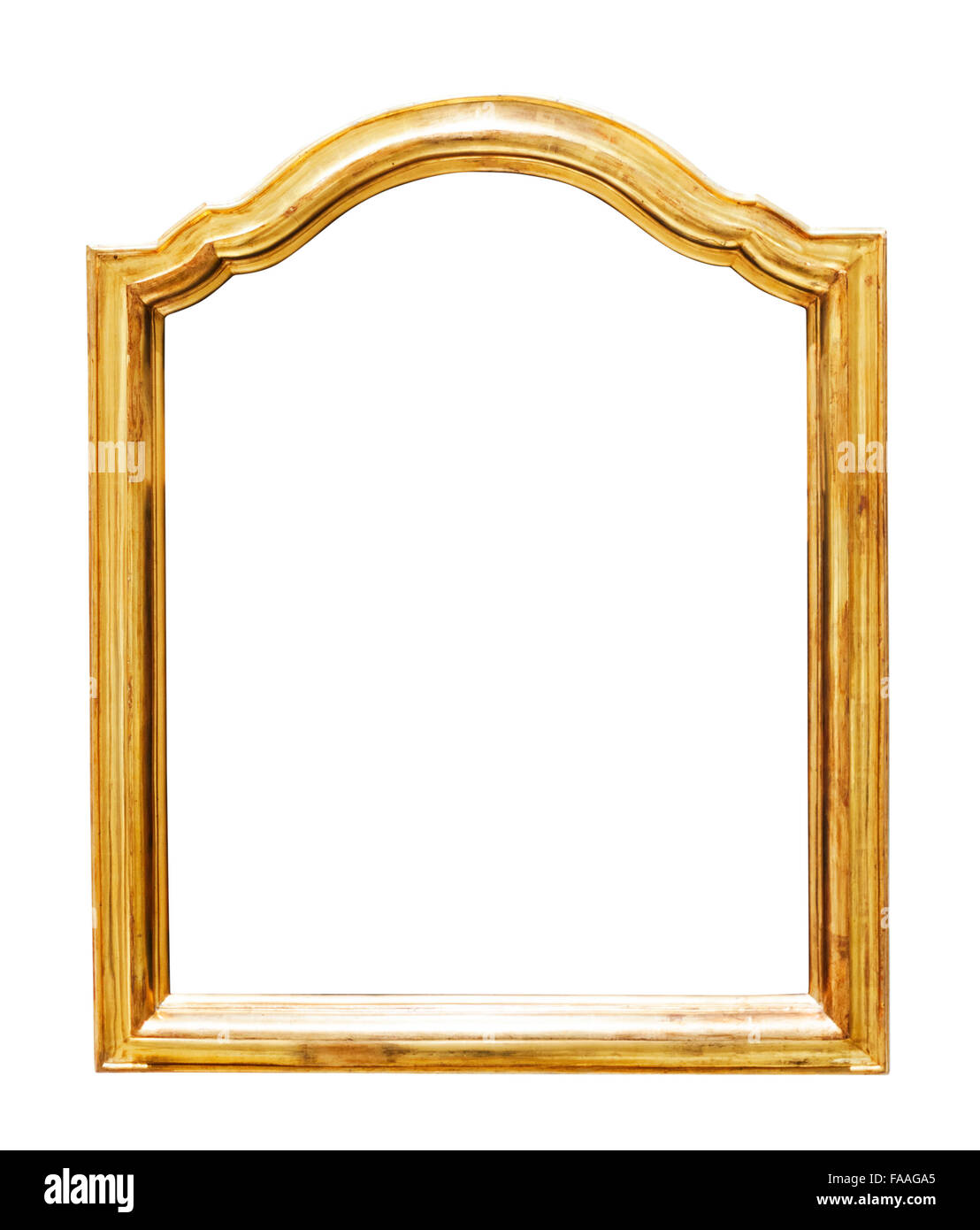 golden frame in the form of arch. Isolated over white background Stock ...