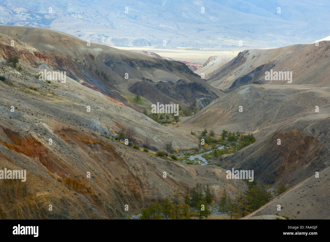 mountain valley through which flows the river Stock Photo - Alamy