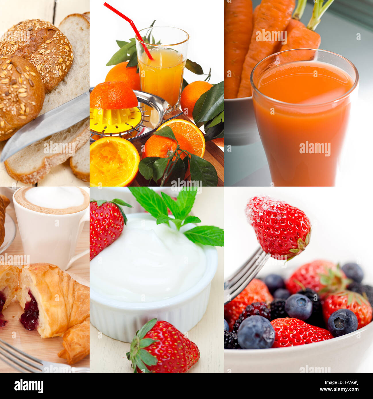 ealthy fresh nutritious vegetarian breakfast collage composition set ...