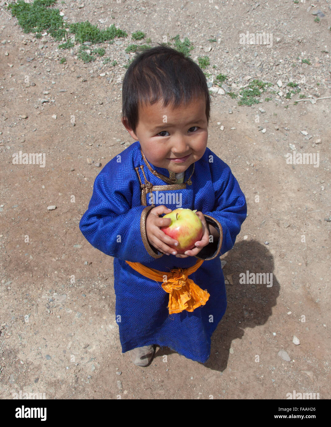 Mongolian boy in traditional national dress Stock Photo - Alamy