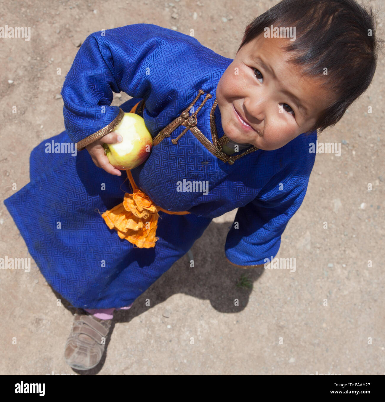 Mongolian boy in traditional national dress Stock Photo - Alamy