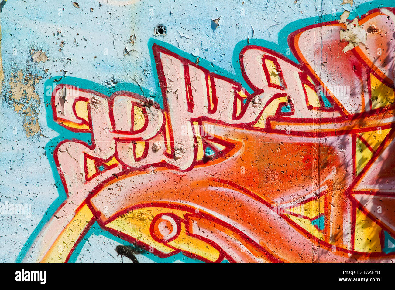 Colorful segment of a graffiti in Spain Stock Photo - Alamy