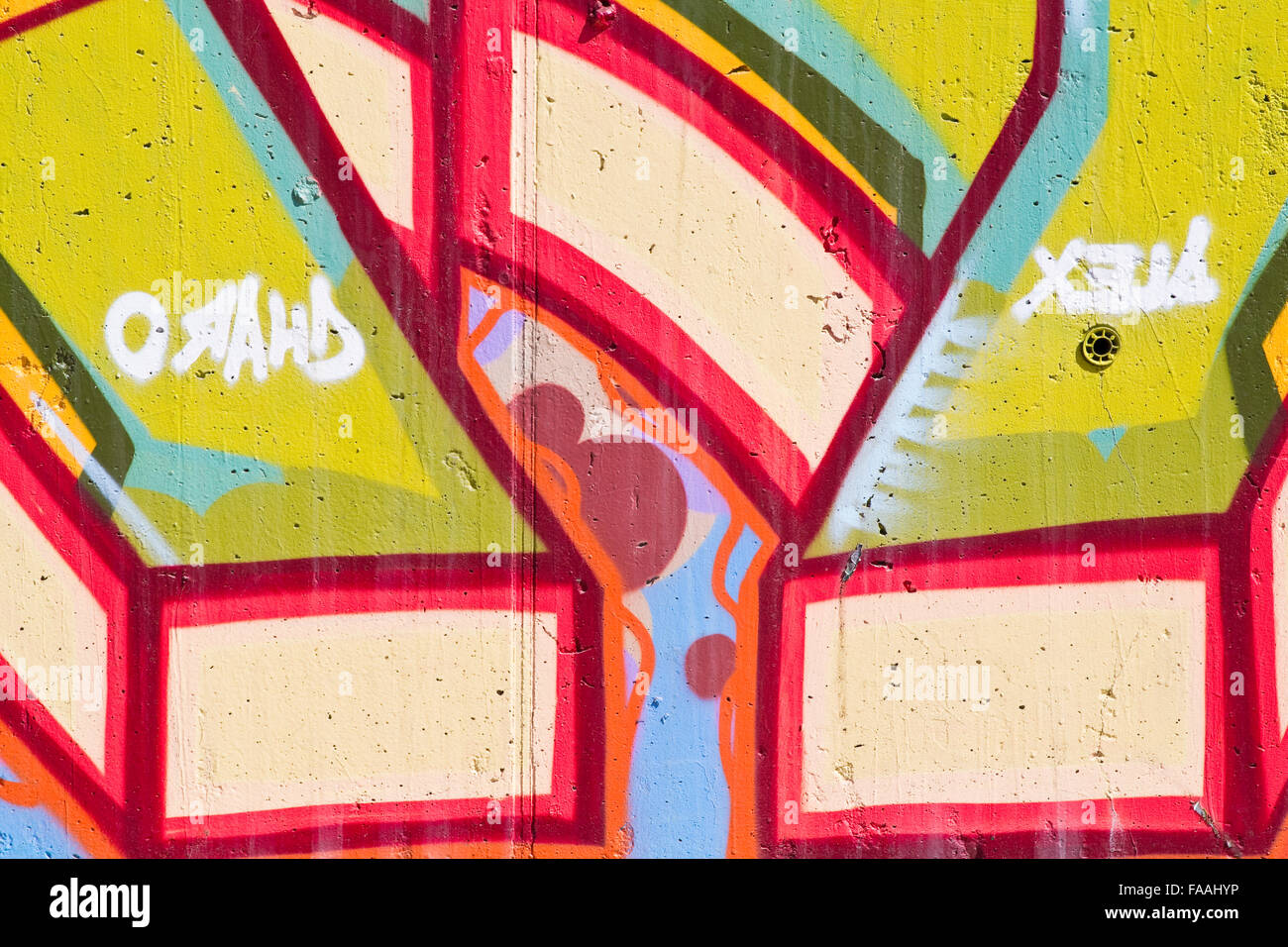 Colorful segment of a graffiti in Spain Stock Photo - Alamy