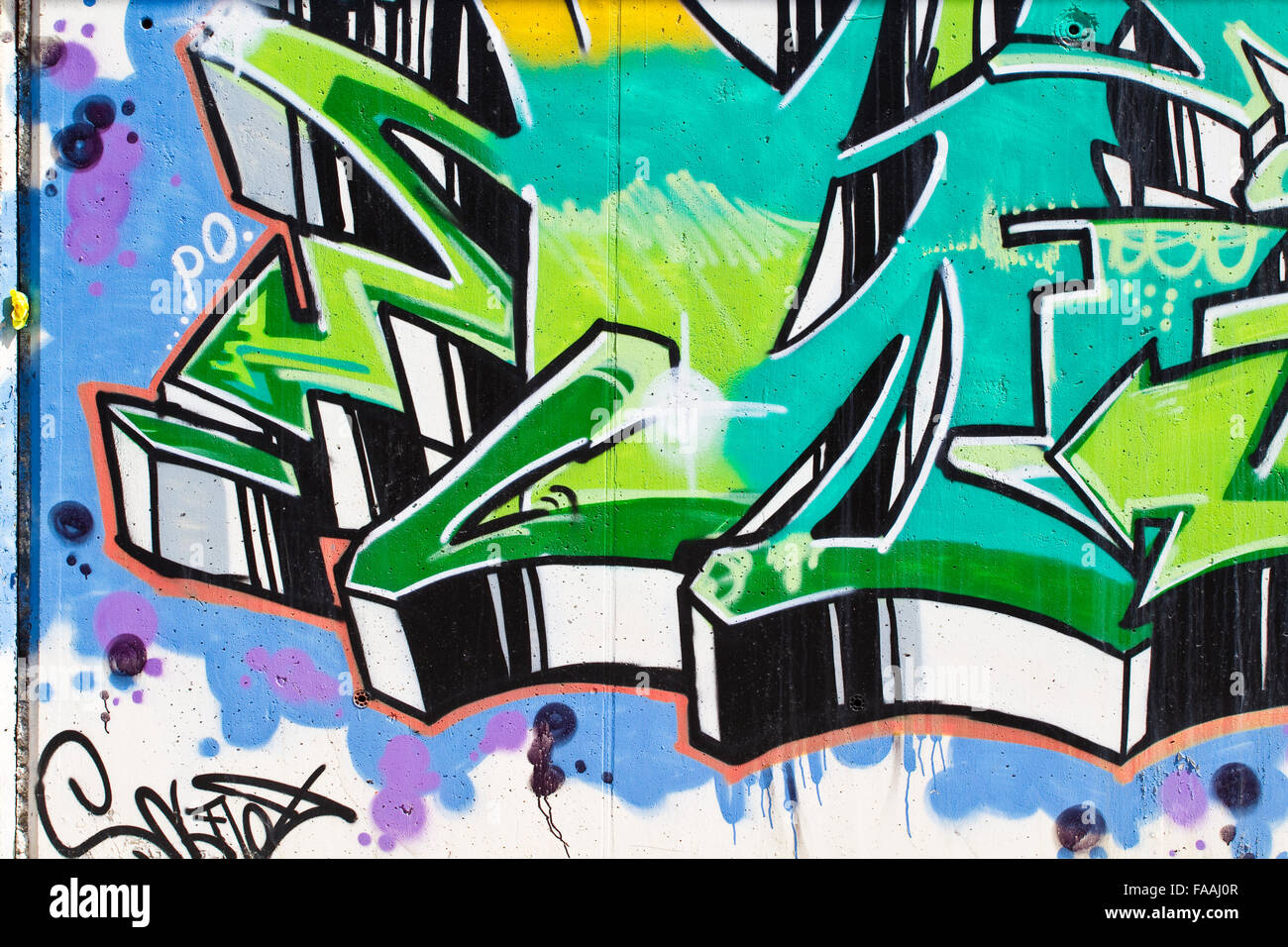 Colorful segment of a graffiti in Spain Stock Photo - Alamy