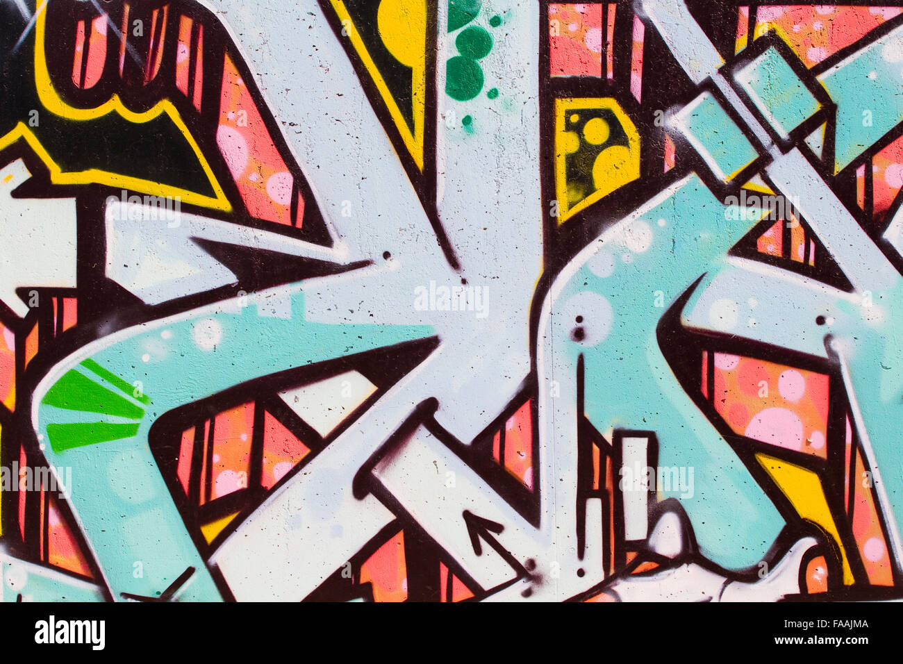 Colorful segment of a graffiti in Spain Stock Photo - Alamy