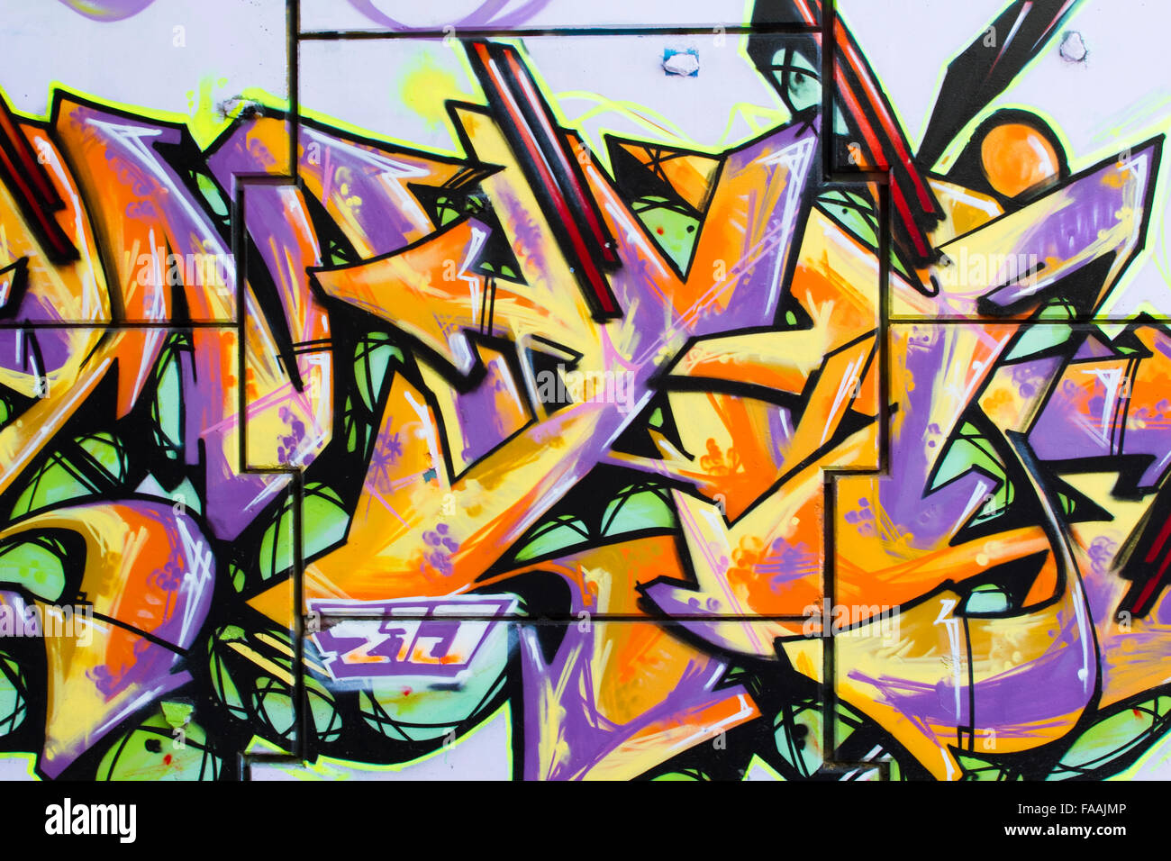 Colorful segment of a graffiti in Spain Stock Photo - Alamy
