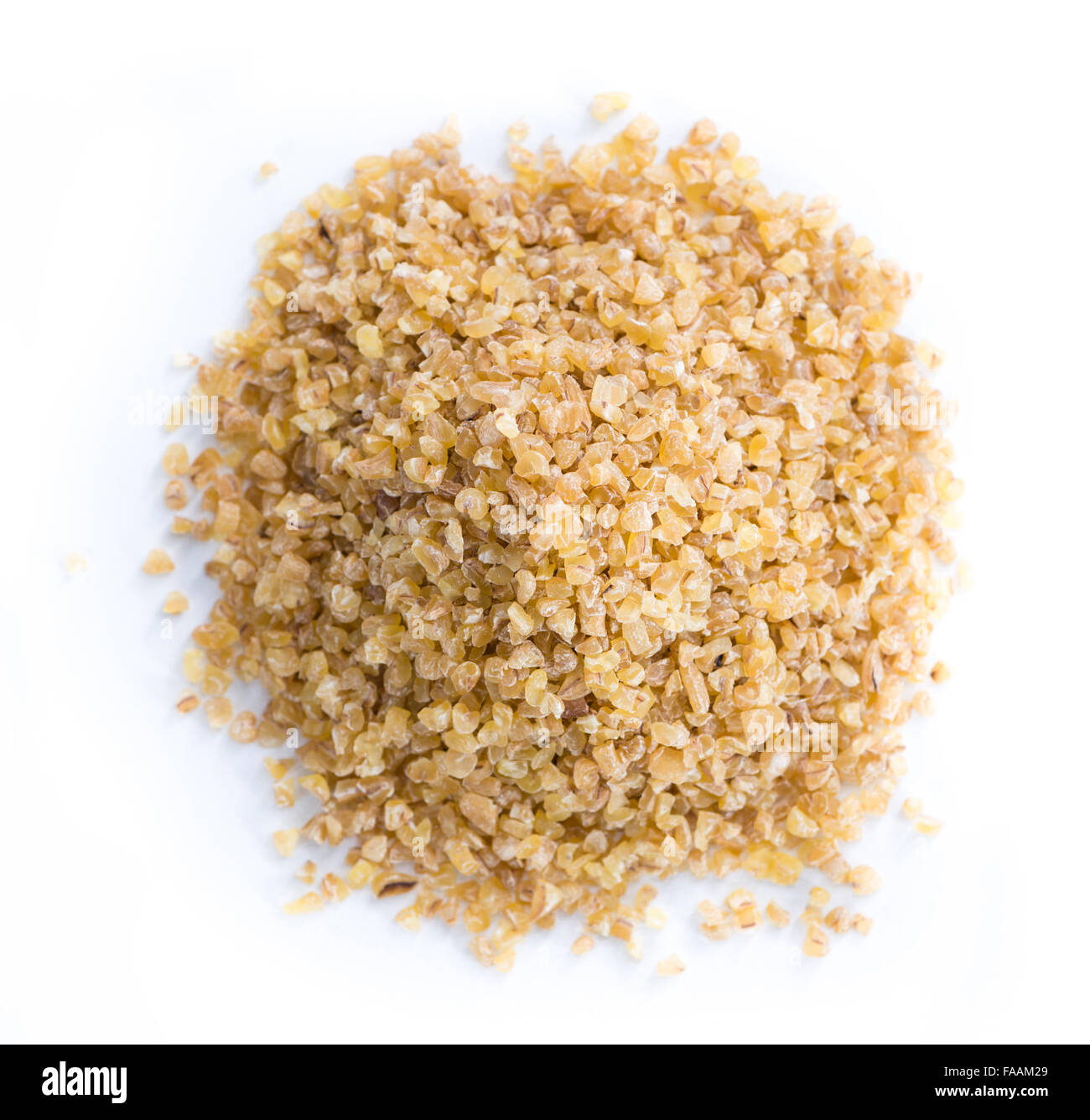Raw Bulgur (close-up shot) isolated on white background Stock Photo - Alamy