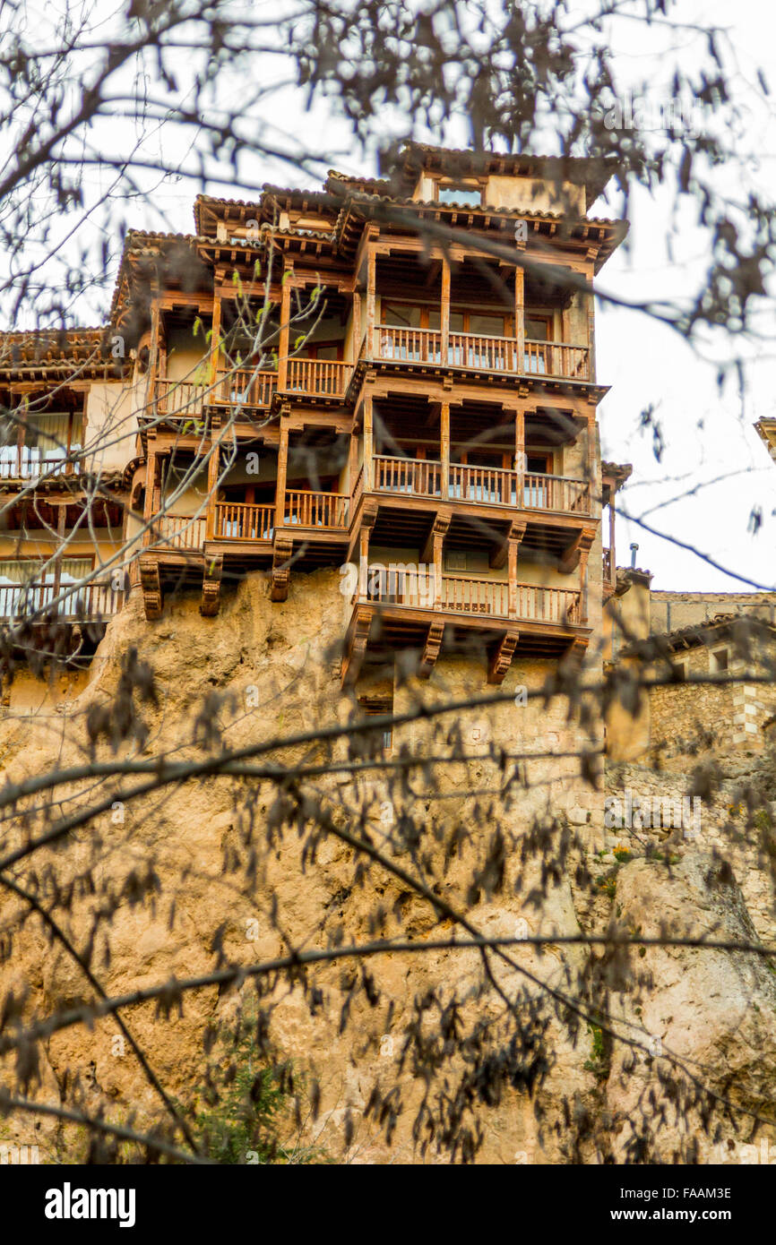 Famous hanging houses of Cuenca in Spain Stock Photo - Alamy