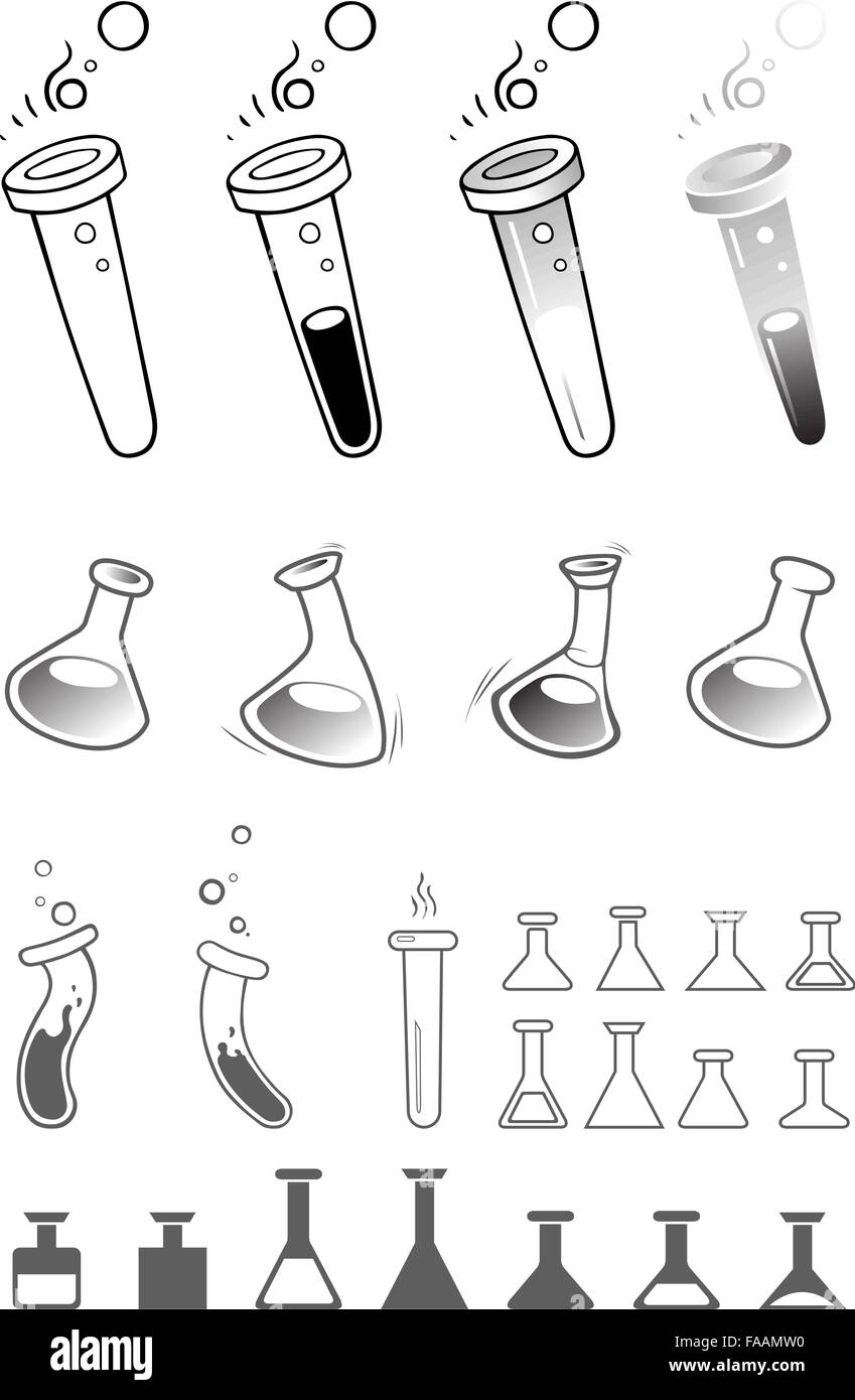 Flask icon set Stock Vector Image & Art - Alamy