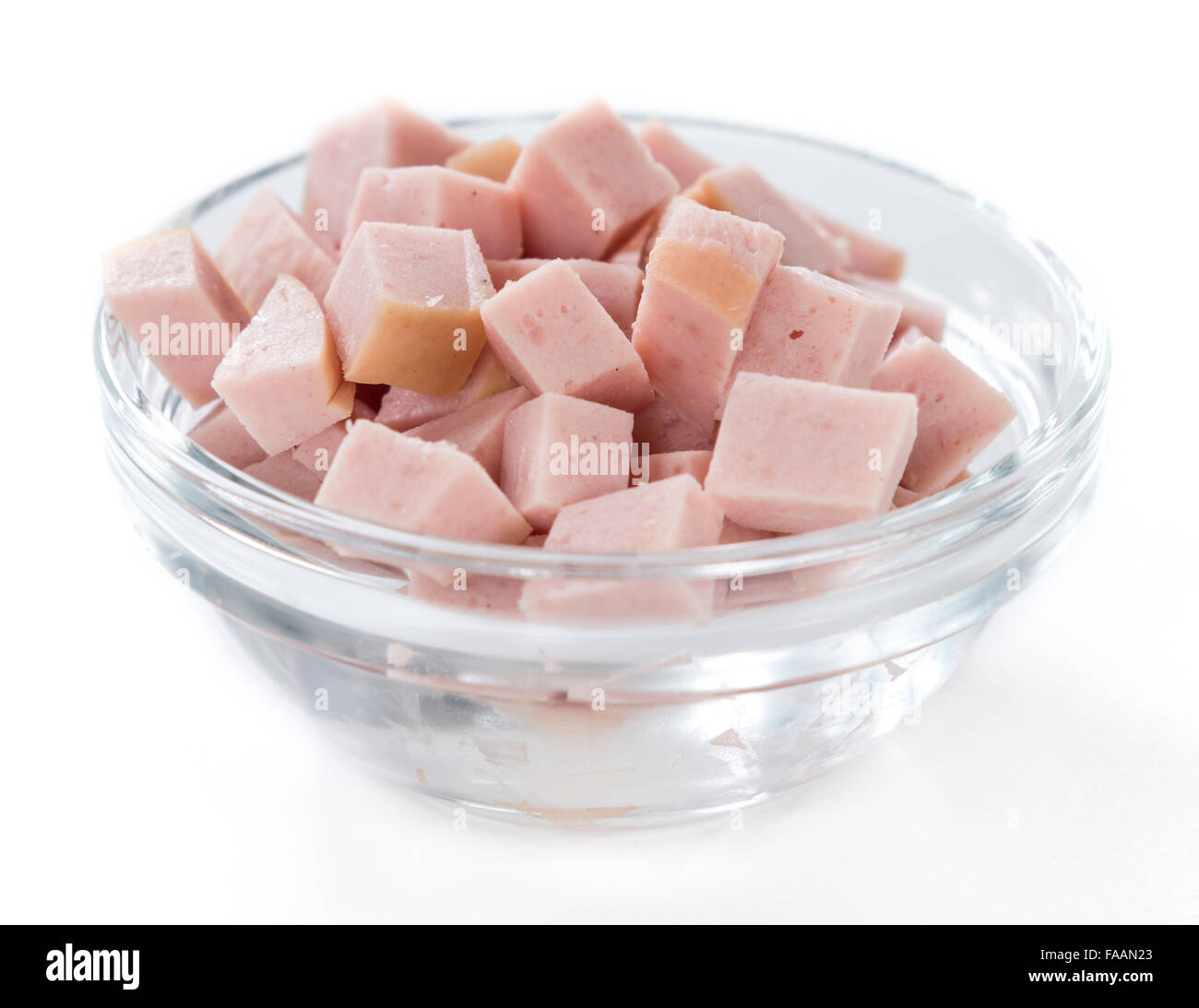 Portion of fresh Baloney isolated on white background Stock Photo - Alamy
