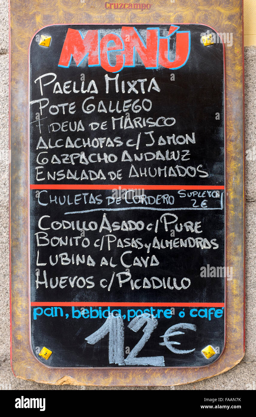 Menu del dia spain hi-res stock photography and images - Alamy