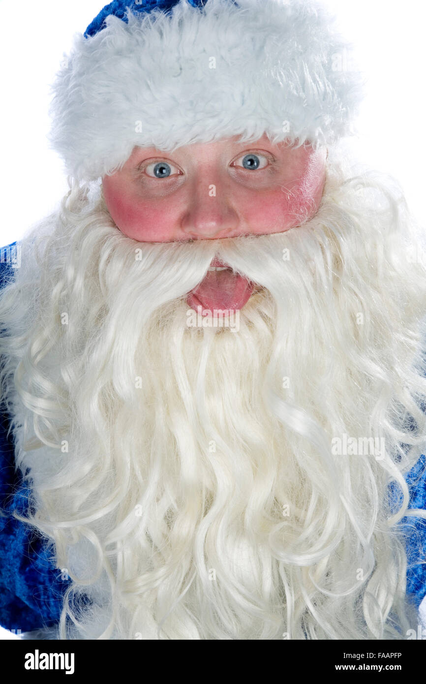 Jolly Santa Claus on a white background Stock Photo - Alamy