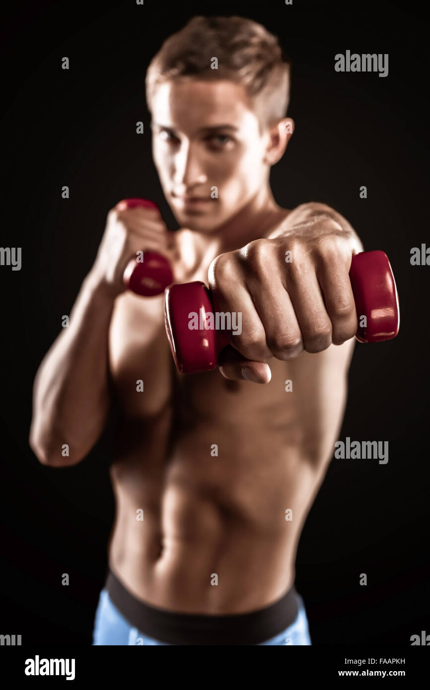 Young sporty well formed man Stock Photo - Alamy