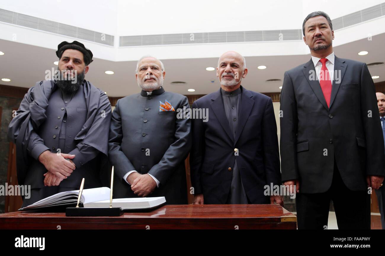 Kabul, Afghanistan. 25th Dec, 2015. Indian Prime Minister Narendra Modi ...